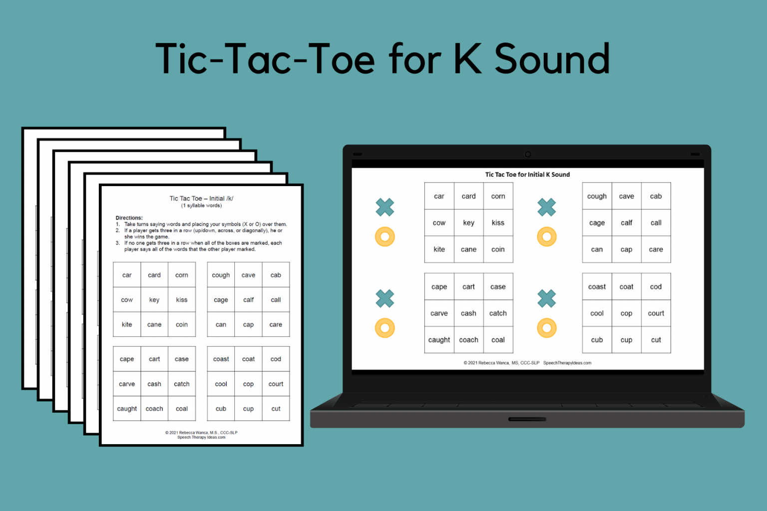 Tic-Tac-Toe Games for K Sound | Speech Therapy Ideas
