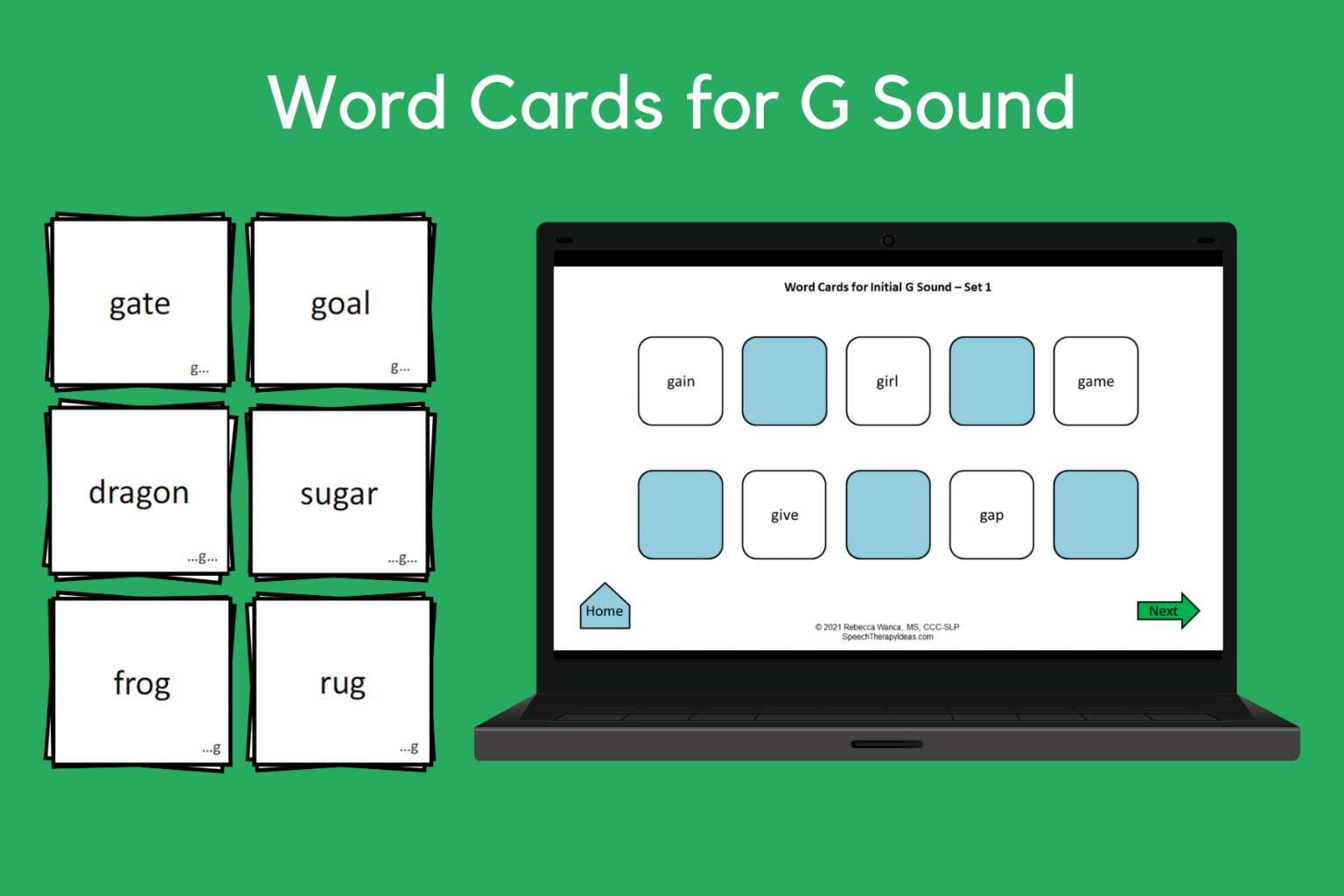 Word Cards for G Sound | Speech Therapy Ideas