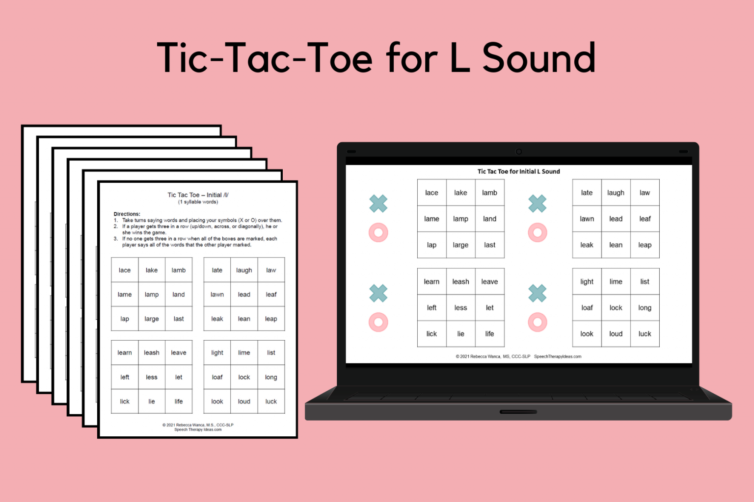 Tic-Tac-Toe Games for L Sound | Speech Therapy Ideas