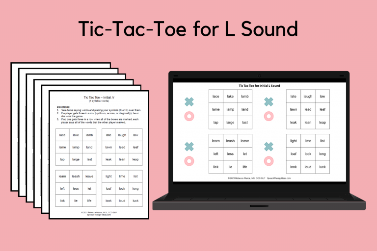 Tic-Tac-Toe Games for L Sound | Speech Therapy Ideas