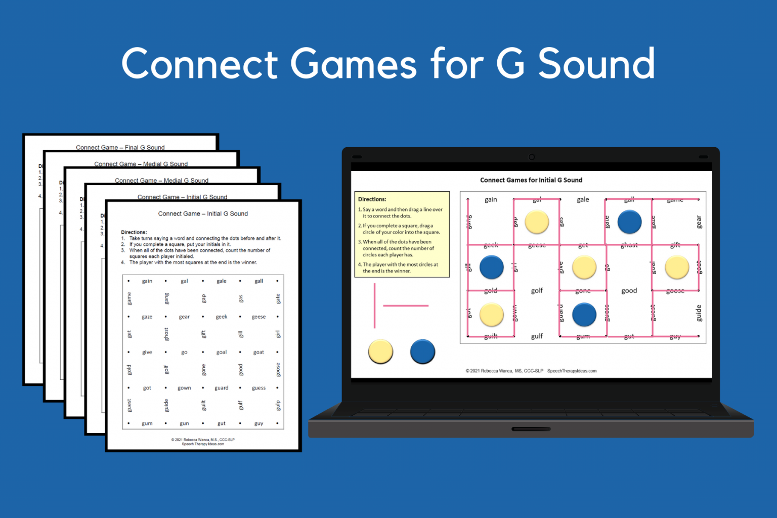 Connect Games for G Sound | Speech Therapy Ideas