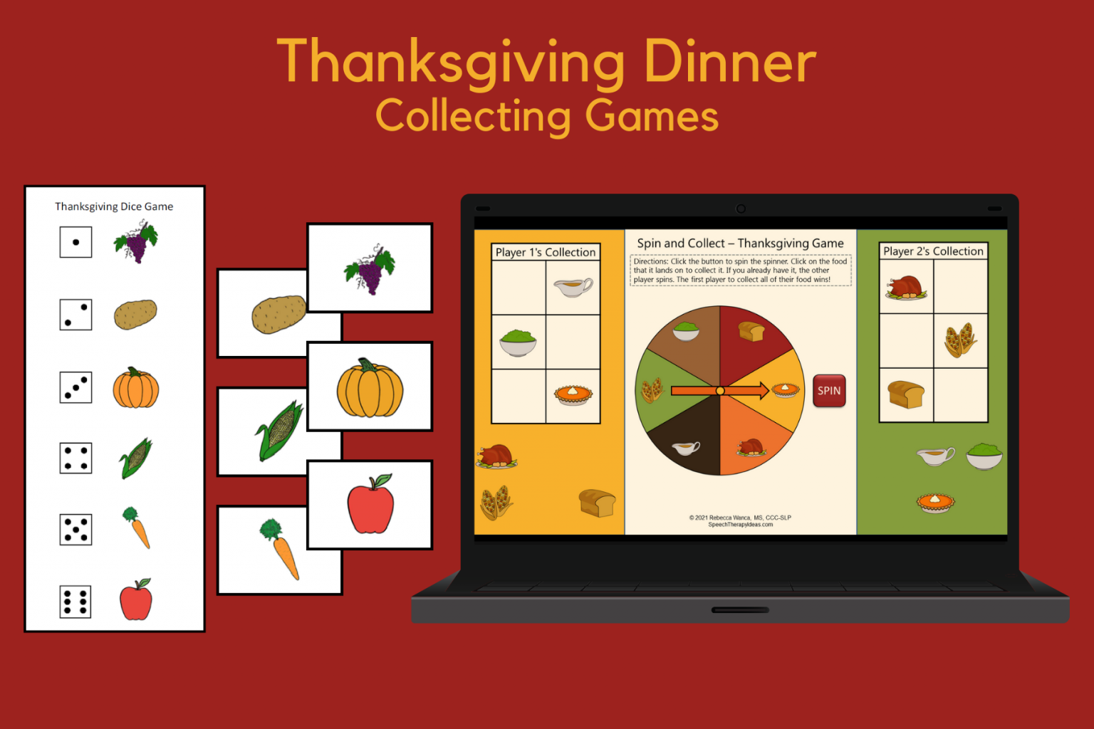 Thanksgiving Dinner Collecting Games | Speech Therapy Ideas