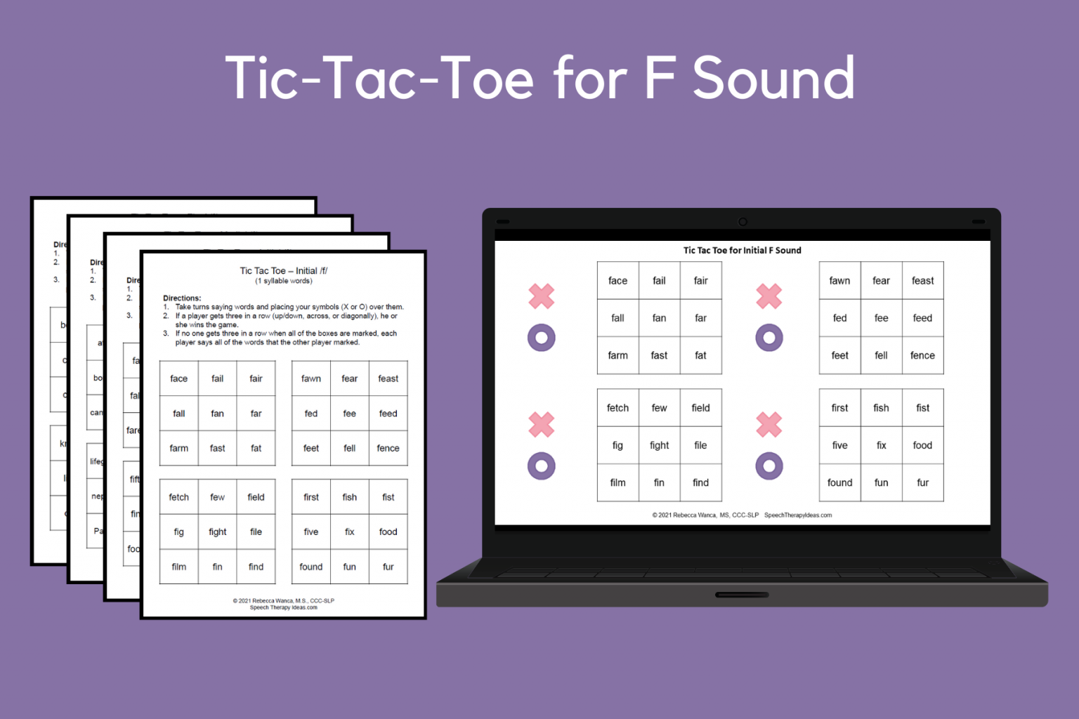 Tic-Tac-Toe Games for F Sound | Speech Therapy Ideas