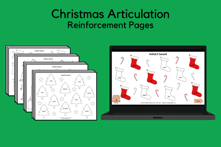 Christmas Articulation Reinforcement Pages | Speech Therapy Ideas