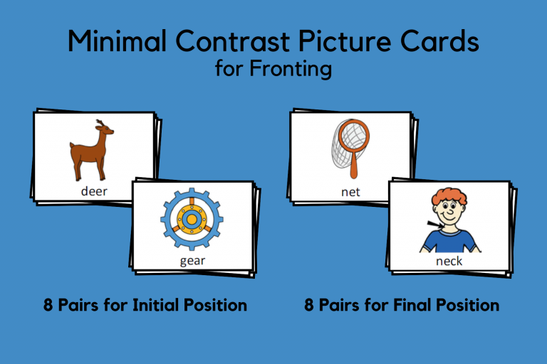 Minimal Contrast Picture Cards for Fronting | Speech Therapy Ideas
