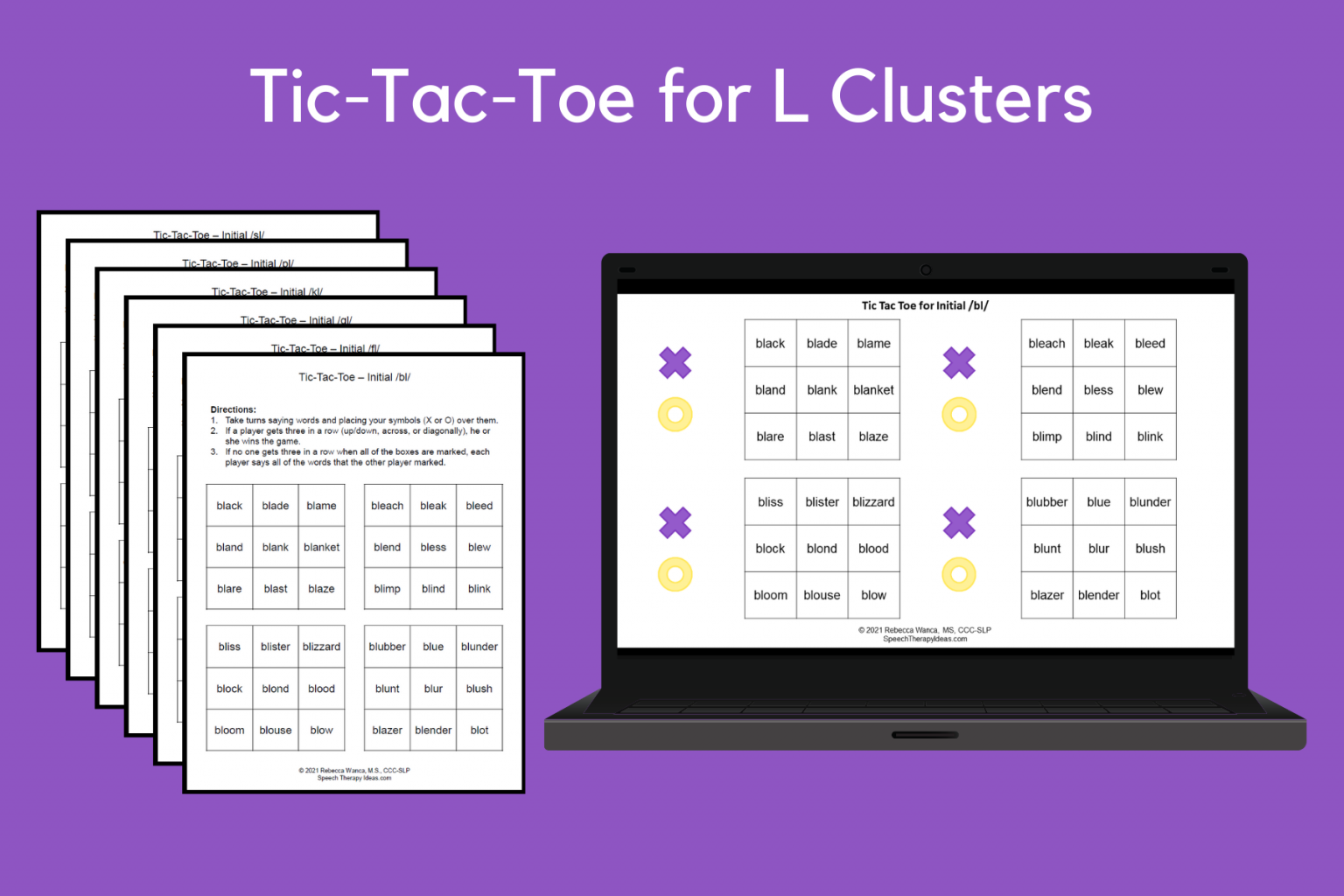 Tic-Tac-Toe Games for Initial L Clusters | Speech Therapy Ideas