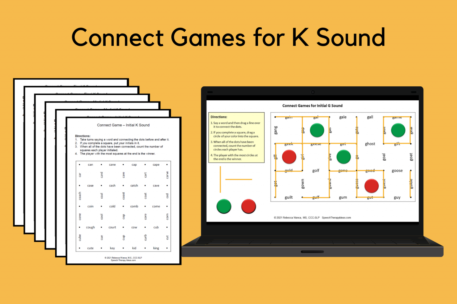 Connect Games for K Sound | Speech Therapy Ideas