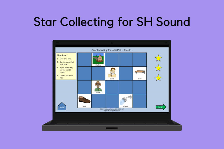 Star Collecting for SH Sound | Speech Therapy Ideas