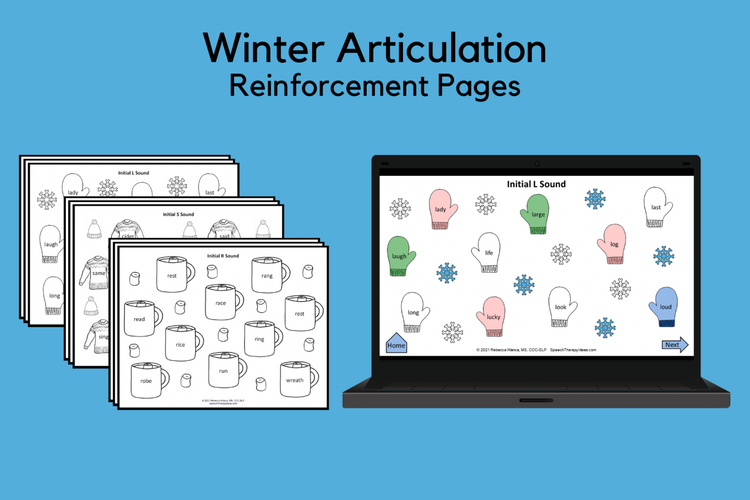 Winter Articulation Reinforcement Pages | Speech Therapy Ideas