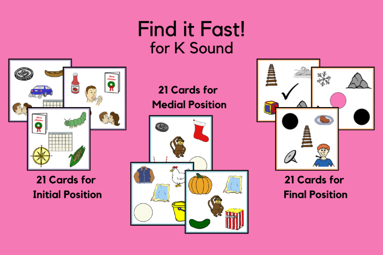 Find It Fast Game for K Sound | Speech Therapy Ideas
