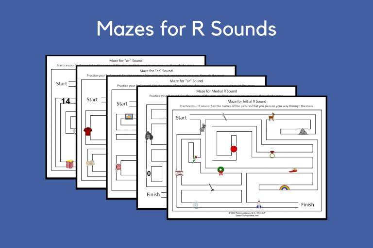 Mazes for R Sounds | Speech Therapy Ideas
