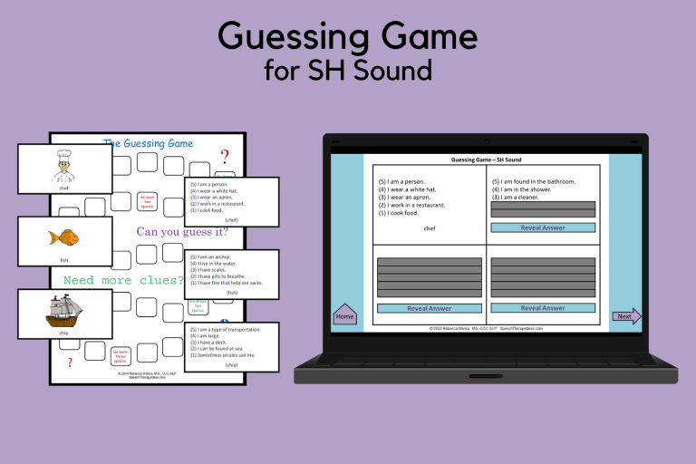 Guessing Game – SH Sound | Speech Therapy Ideas