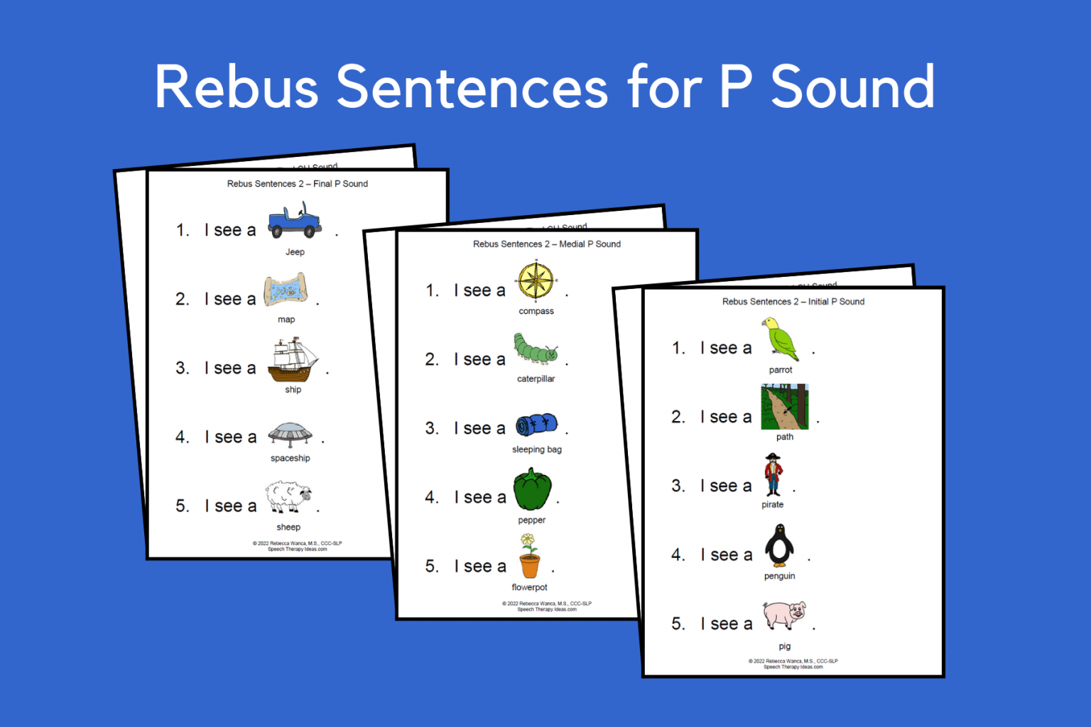 Rebus Sentences for P Sound | Speech Therapy Ideas