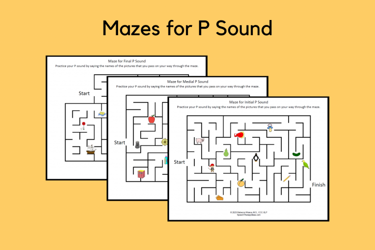 Mazes for P Sound | Speech Therapy Ideas
