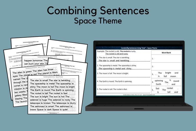 Combining Sentences – Space Theme | Speech Therapy Ideas