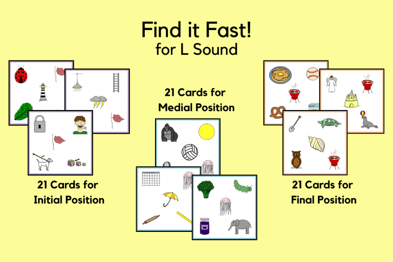Find It Fast Game for L Sound | Speech Therapy Ideas