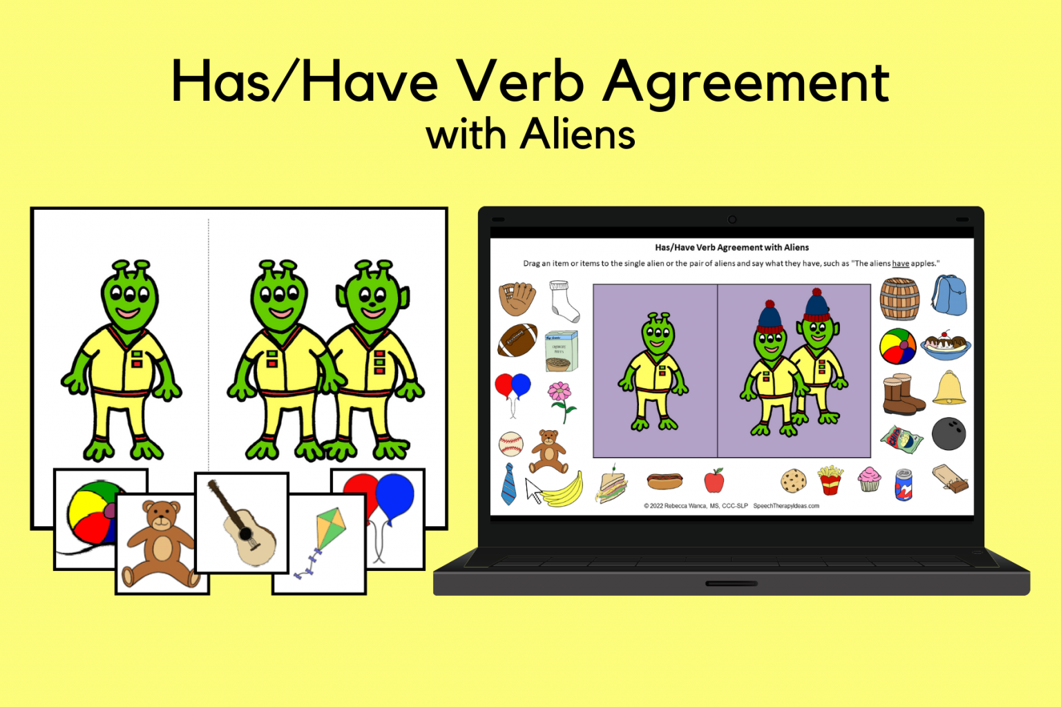 Has/Have Verb Agreement with Aliens | Speech Therapy Ideas