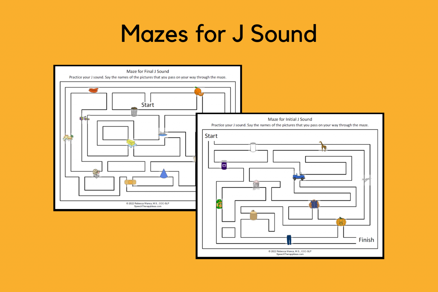 Mazes for J Sound | Speech Therapy Ideas