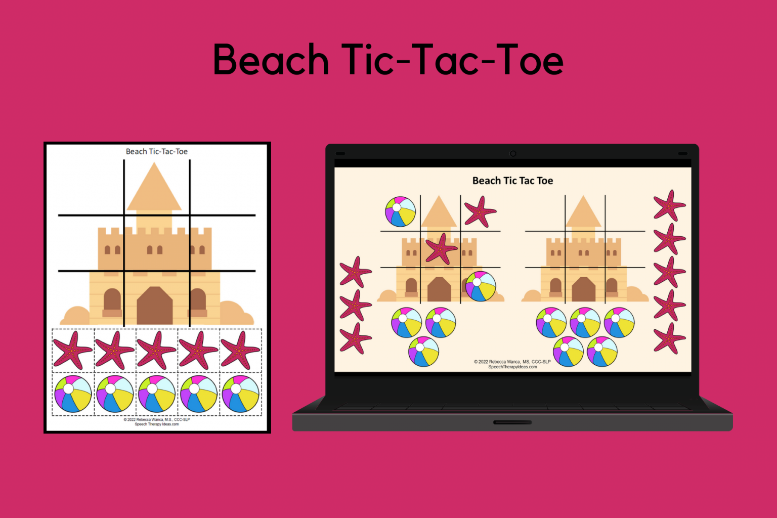 Beach Tic-Tac-Toe Reinforcement Activity | Speech Therapy Ideas
