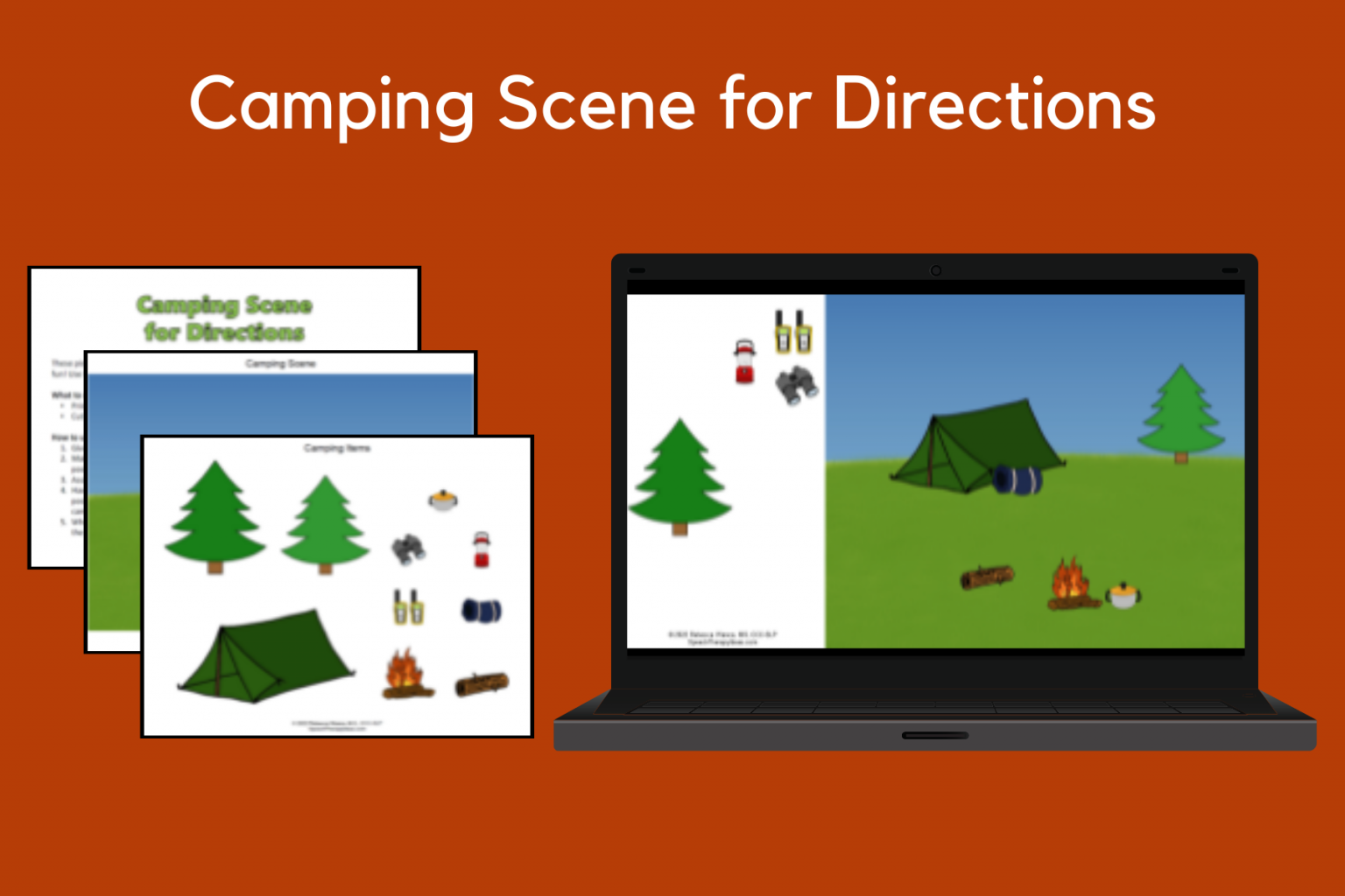 Camping Scene for Directions | Speech Therapy Ideas