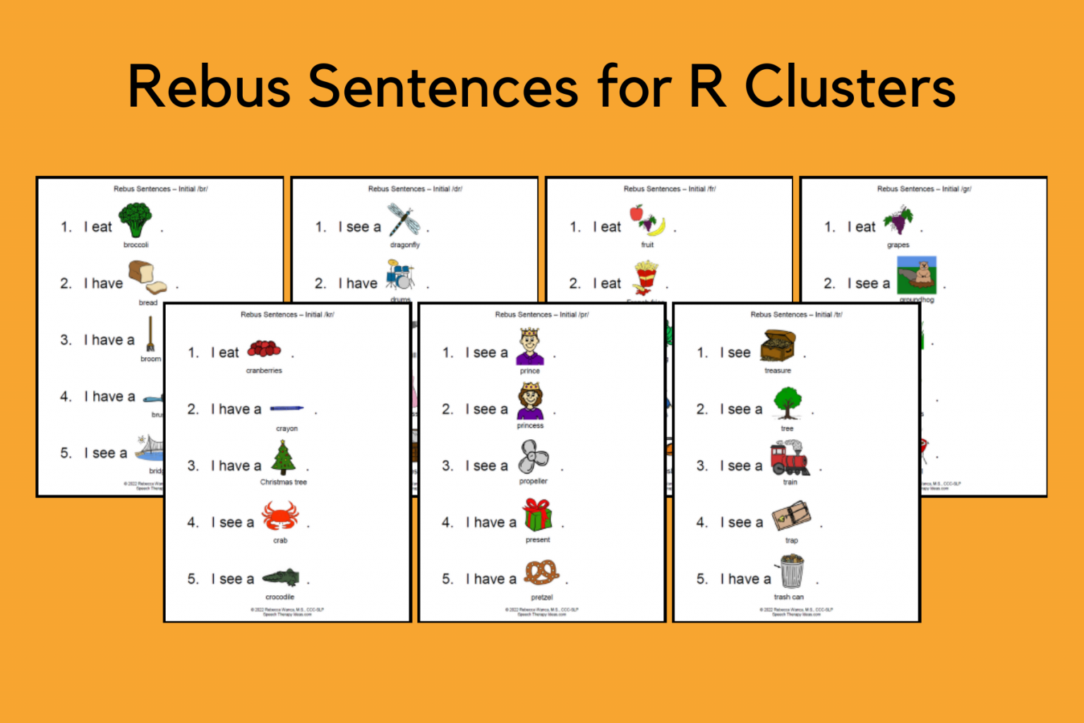 Rebus Sentences for R Clusters | Speech Therapy Ideas