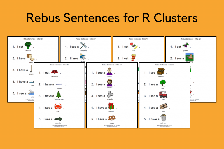 Rebus Sentences for R Clusters | Speech Therapy Ideas