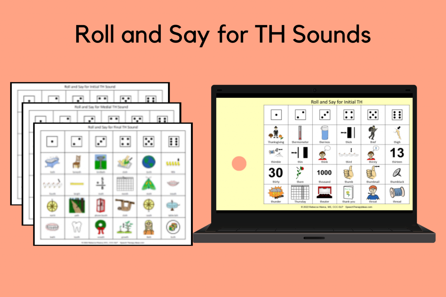 Roll and Say for TH Sounds | Speech Therapy Ideas