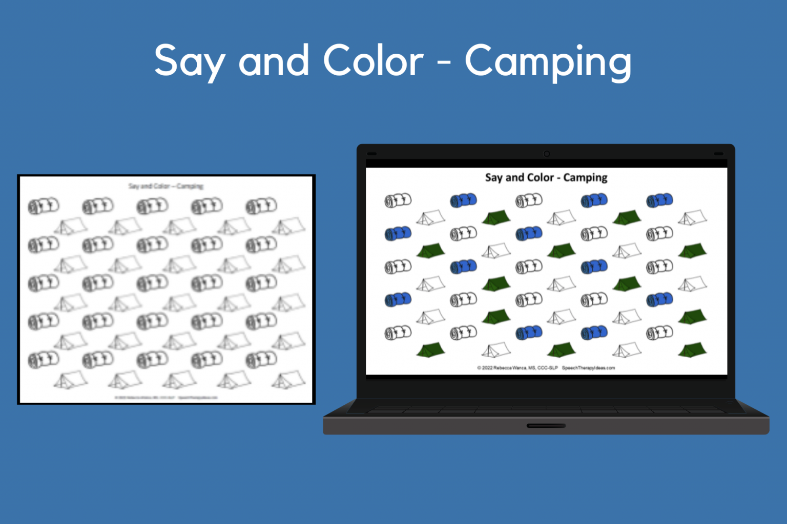Say and Color – Camping | Speech Therapy Ideas