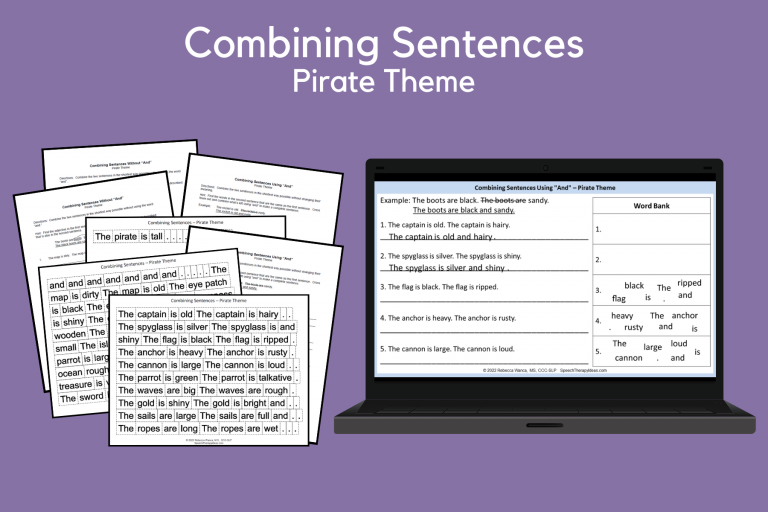 Combining Sentences – Pirate Theme | Speech Therapy Ideas