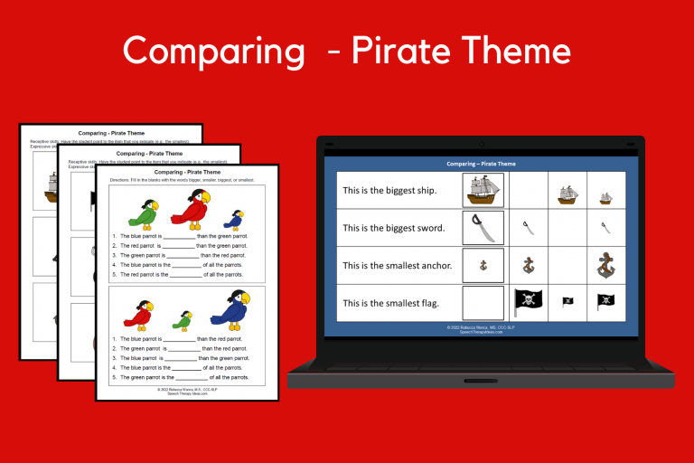 Comparing – Pirate Theme | Speech Therapy Ideas