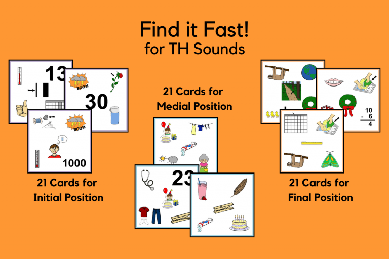 Find It Fast Game for TH Sounds | Speech Therapy Ideas