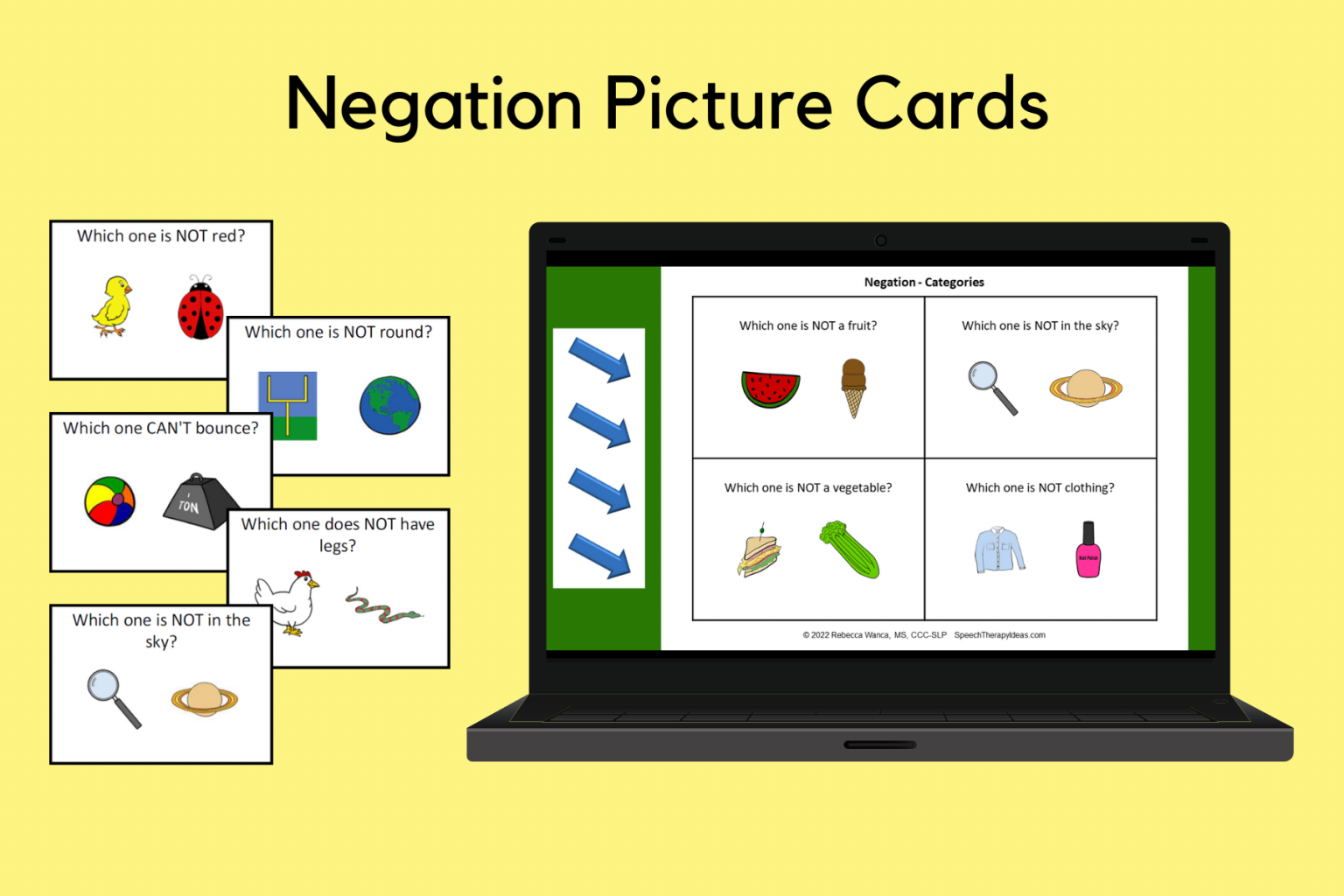 Negation Picture Cards | Speech Therapy Ideas