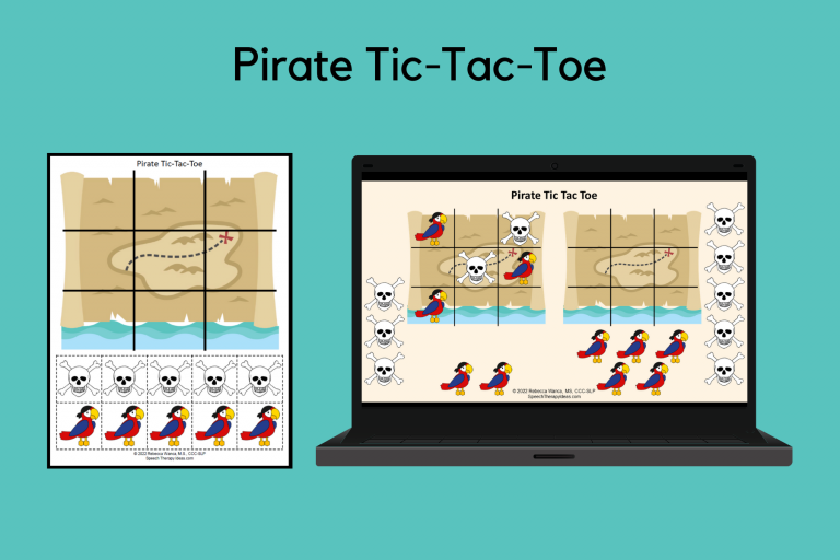 Pirate Tic-Tac-Toe Reinforcement Activity | Speech Therapy Ideas