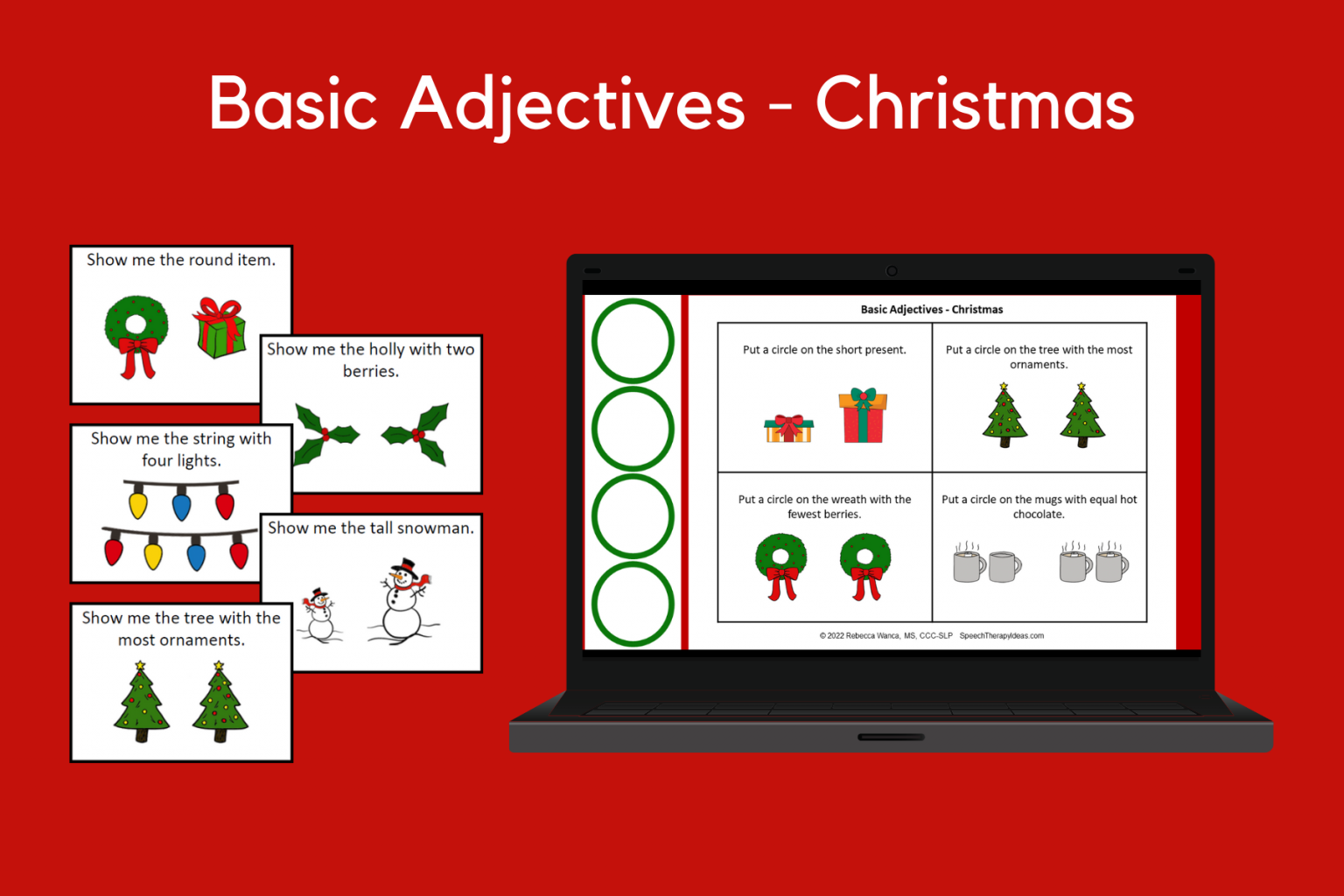 Basic Adjectives – Christmas | Speech Therapy Ideas