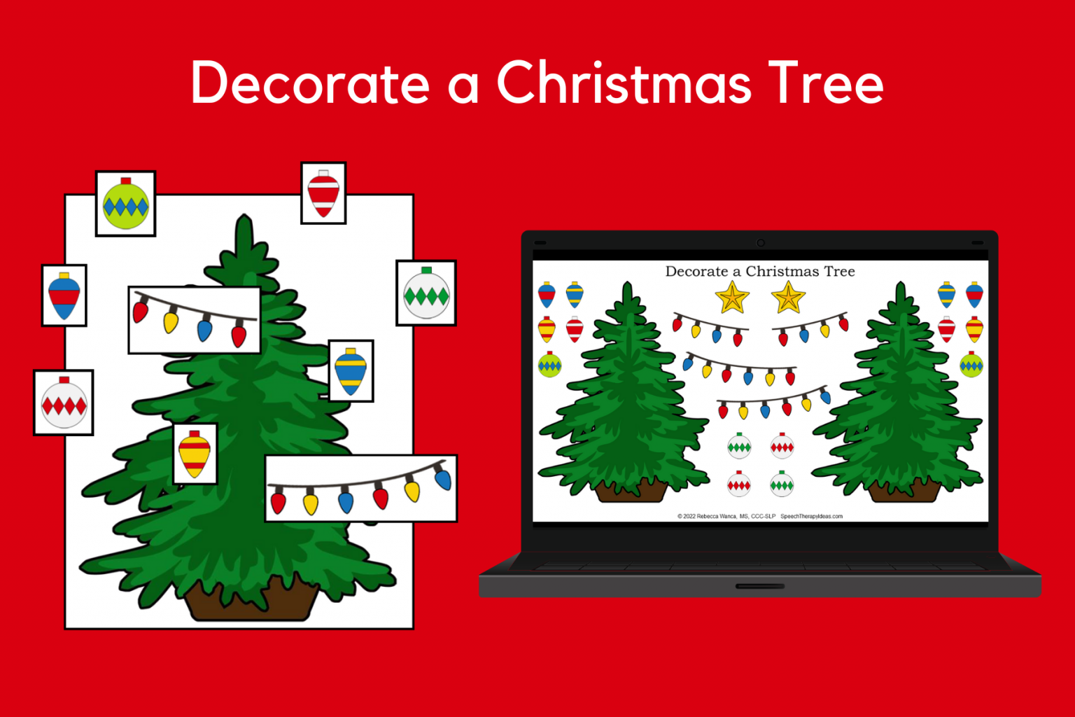 Decorating a Christmas Tree | Speech Therapy Ideas