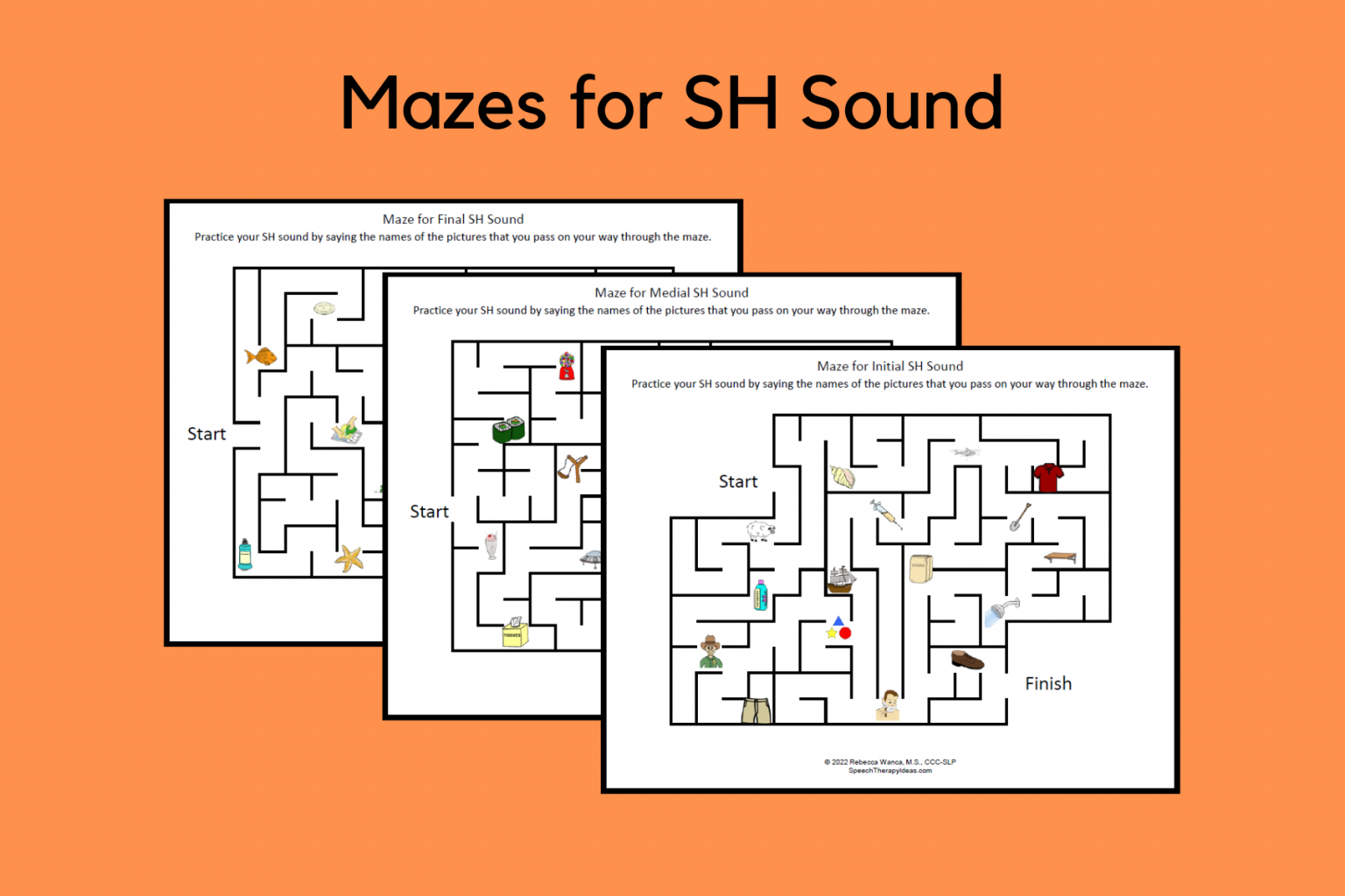 Mazes for SH Sound | Speech Therapy Ideas
