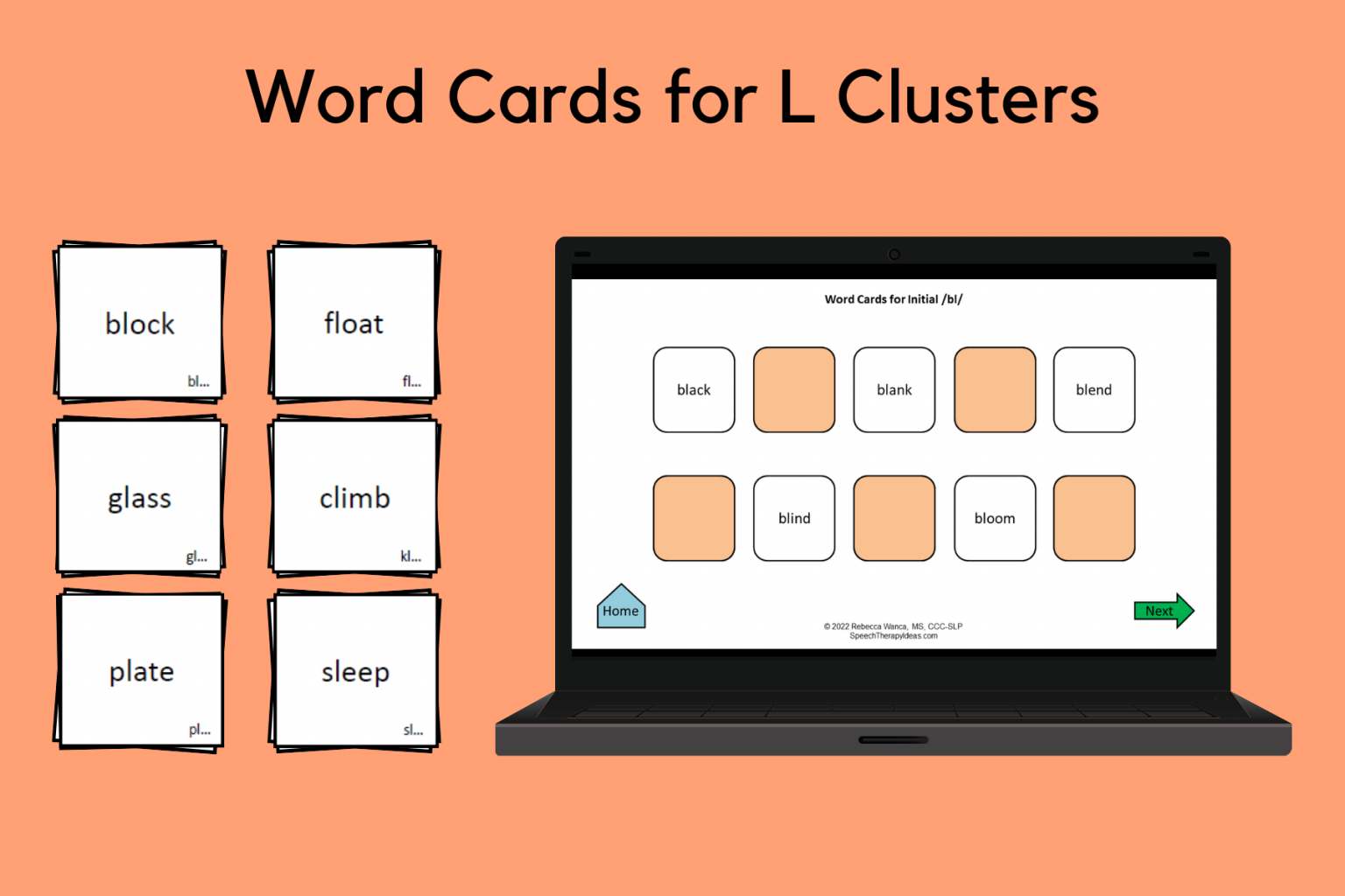 Word Cards for L Clusters | Speech Therapy Ideas