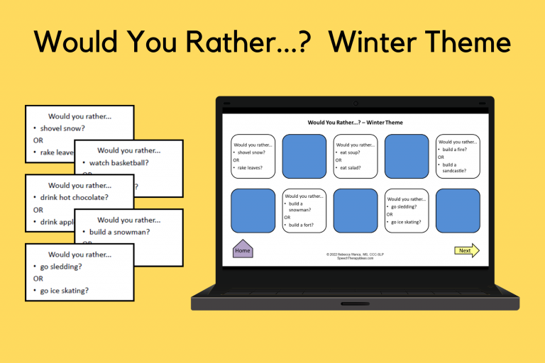 Would You Rather…? Winter Theme | Speech Therapy Ideas