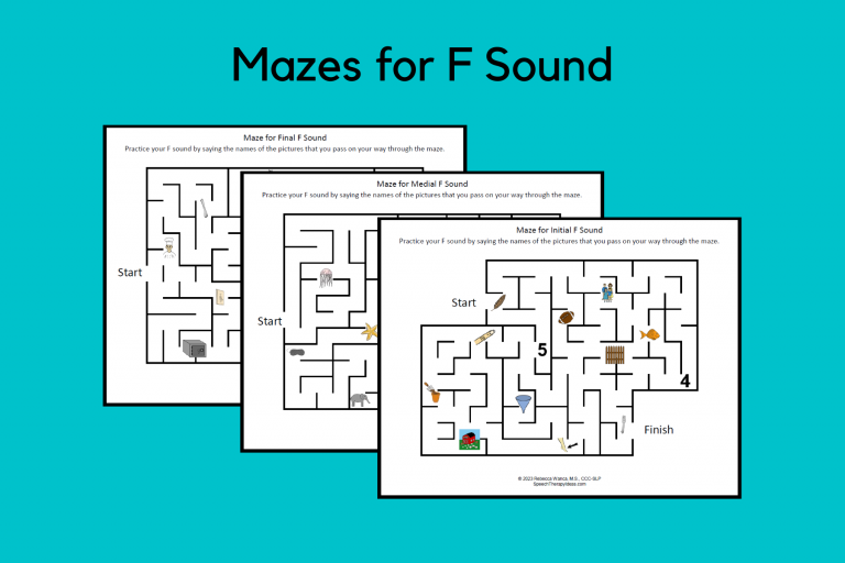 Mazes for F Sound | Speech Therapy Ideas