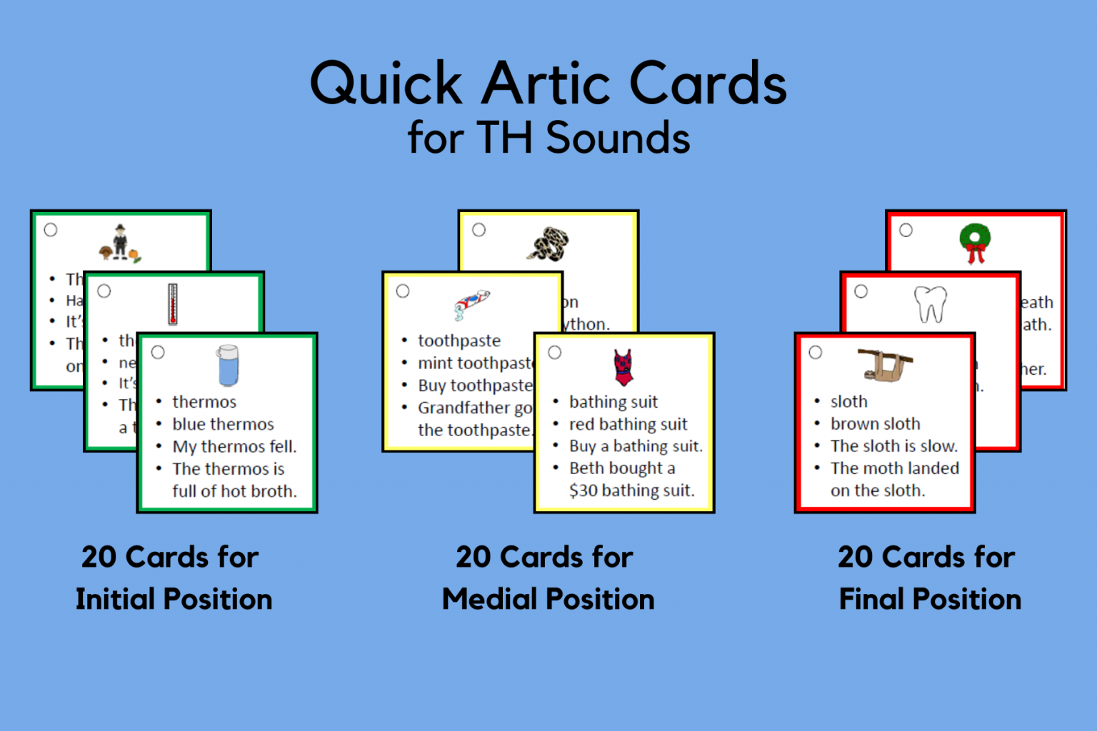 Quick Artic Cards for TH Sounds | Speech Therapy Ideas