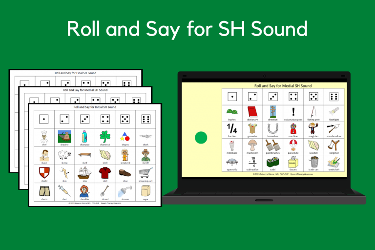 Roll and Say for SH Sound | Speech Therapy Ideas