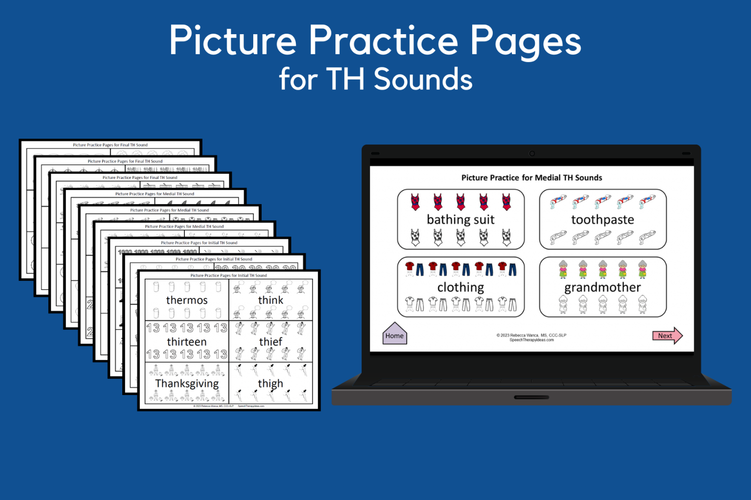 Picture Practice Pages for TH Sounds | Speech Therapy Ideas