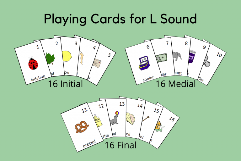 Playing Cards for L Sound | Speech Therapy Ideas