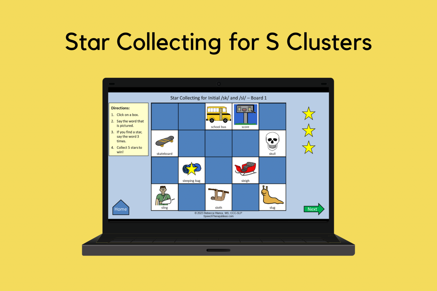 Star Collecting for S Clusters | Speech Therapy Ideas