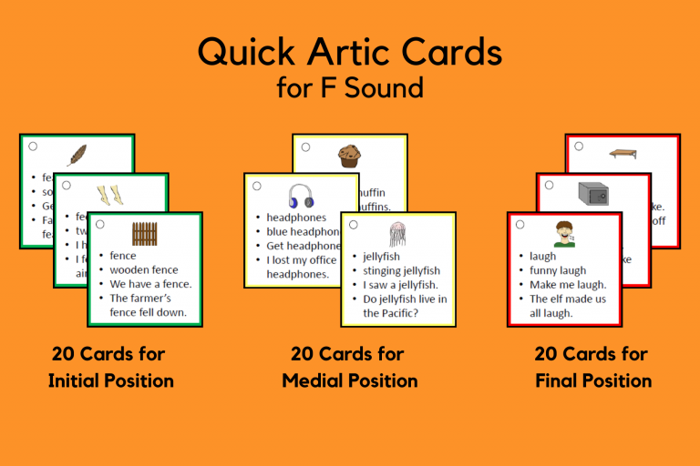 Quick Artic Cards for F Sound | Speech Therapy Ideas