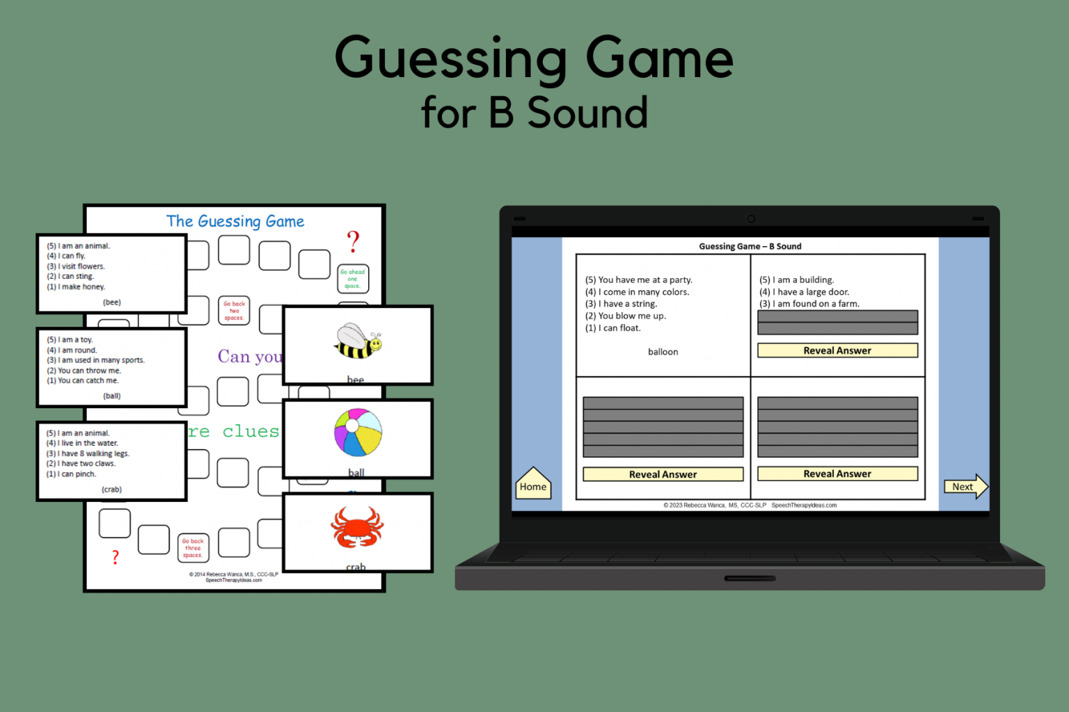 Guessing Game – B Sound | Speech Therapy Ideas