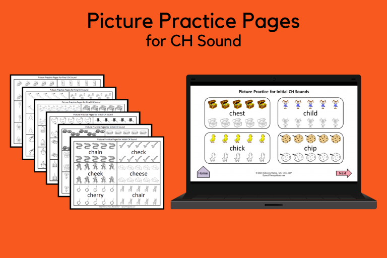 Picture Practice Pages for CH Sound | Speech Therapy Ideas