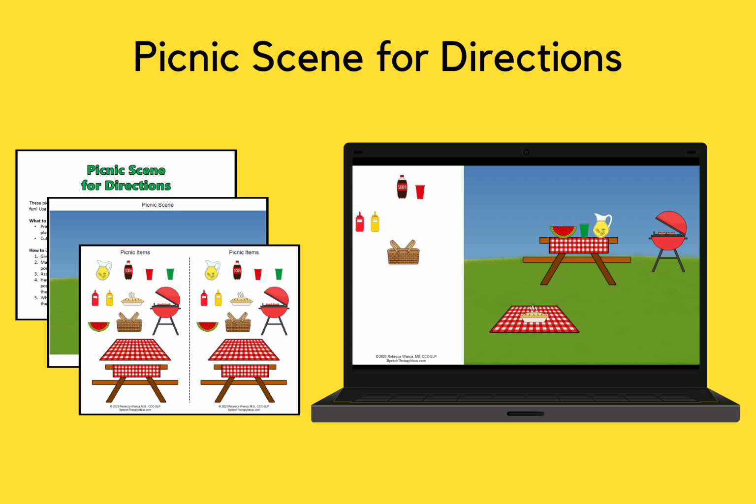 Picnic Scene for Directions | Speech Therapy Ideas