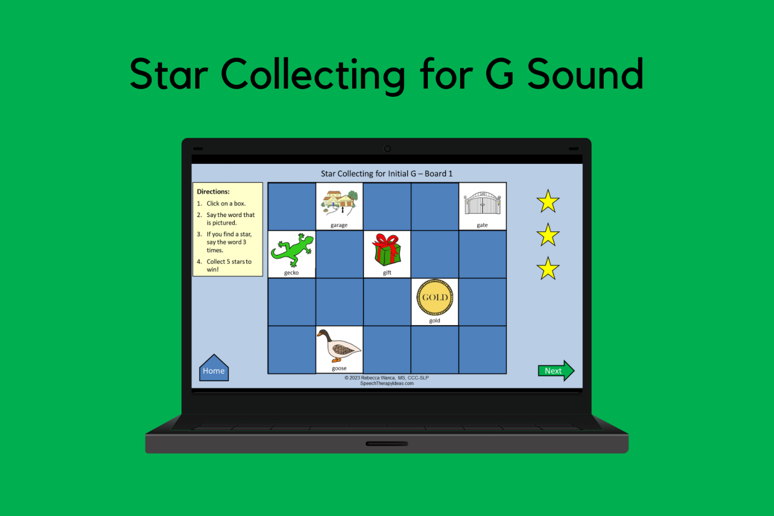 Star Collecting for G Sound | Speech Therapy Ideas
