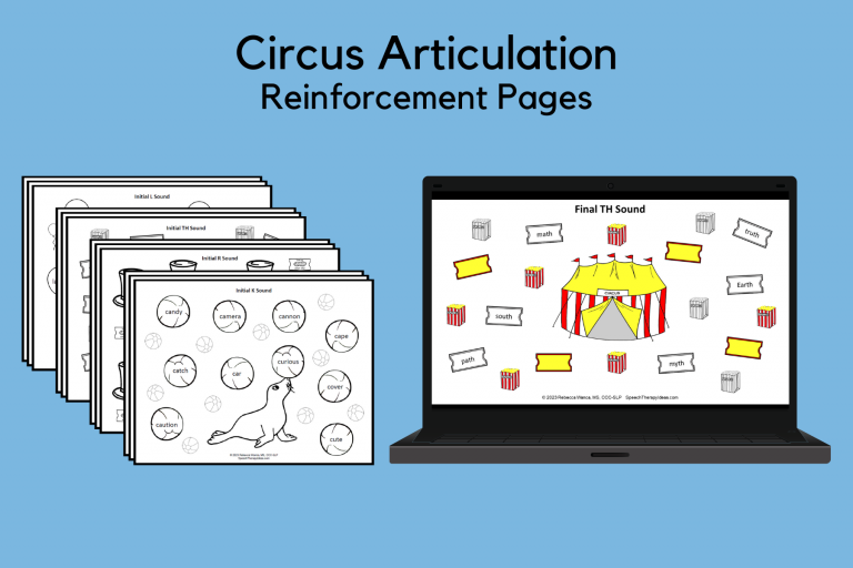 Circus Articulation Reinforcement Pages | Speech Therapy Ideas